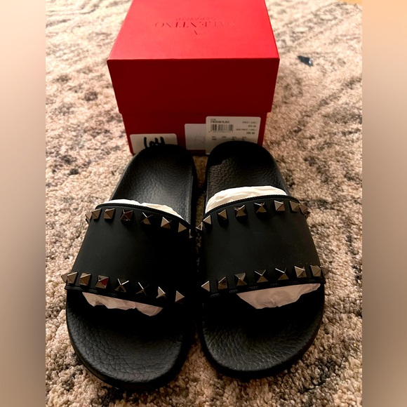 Valentino Garavani | Shoes | Authentic Black Valentino Slides | Poshmark